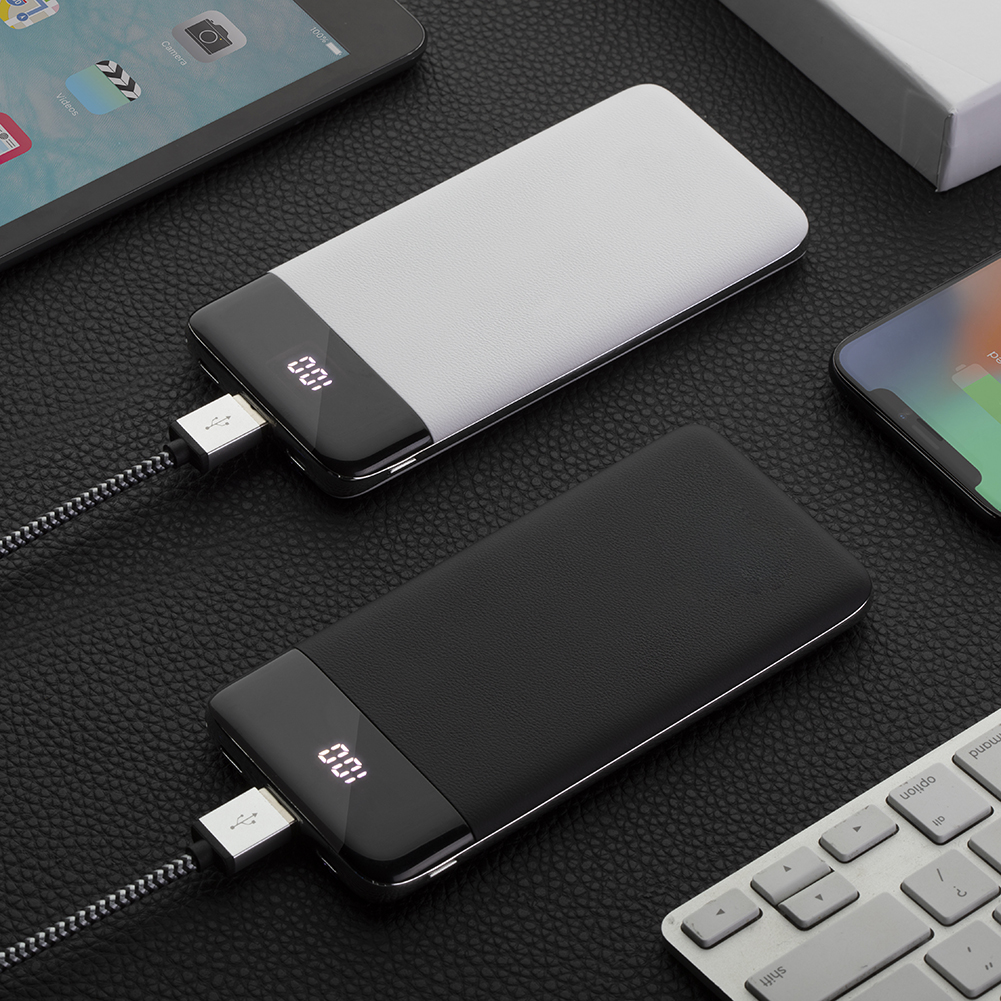 LED Digital Ultra Slim Fast Charging 10,000 mAh Power Bank – Cyber Time